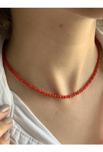 Dibati Moda & Accessories Kırmızı Mercan Taşı Orjinal Mercan Kolye Dibati Moda & Accessories Kırmızı Mercan Taşı Orjinal Mercan Kolye