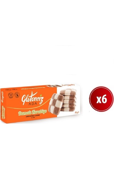Dola Glutensiz Ada Damalı Kurabiye 81 gr 6'lı