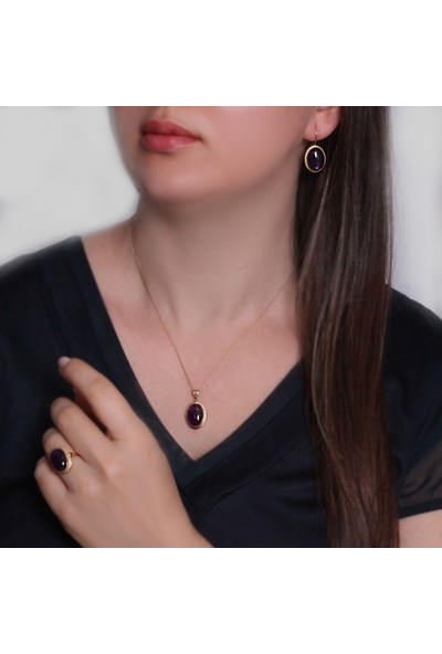 Aslı Gold Nostalji 14 Ayar Ametist Taşlı Takım (TKM0051) Aslı Gold Nostalji 14 Ayar Ametist Taşlı Takım (TKM0051)