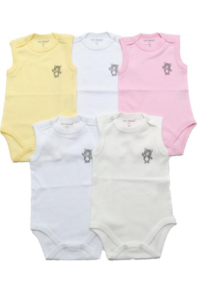 Uni Baby Askılı Çıtçıtlı Badi Set 5 Li Kız 3 Yaş
