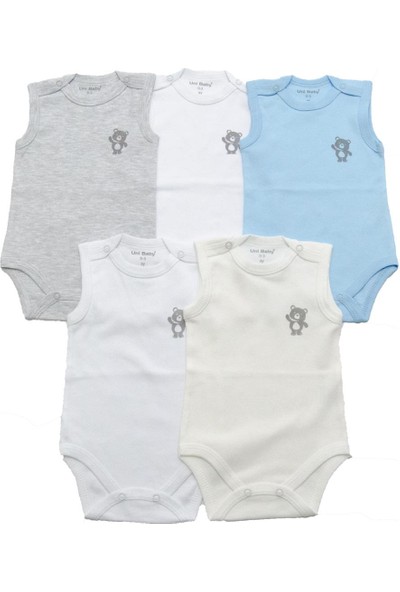 Uni Baby Askılı Çıtçıtlı Badi Set 5 Li Erkek 3 Yaş
