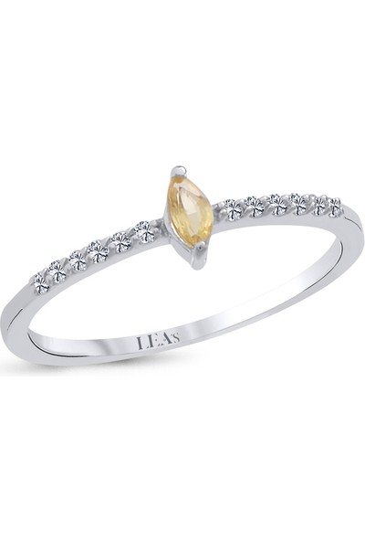 LEA's Pırlanta Pırlantalı Markiz Sarı Safir Yüzük 13100711