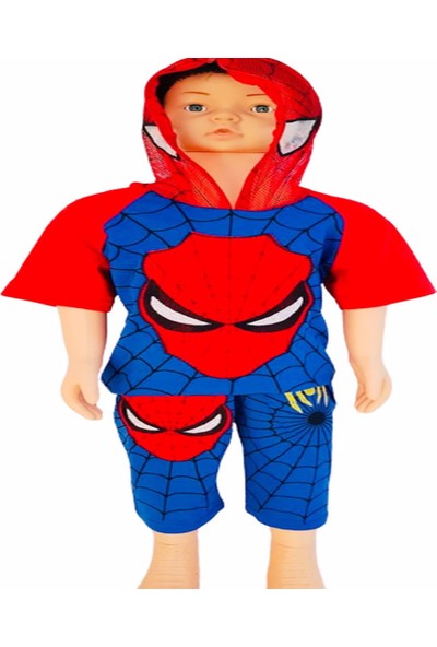 Örümcek Adam Kapri Şort Tshirt Takım Spiderman Kostümü Maskeli Örümcek Adam Kapri Şort Tshirt Takım Spiderman Kostümü Maskeli