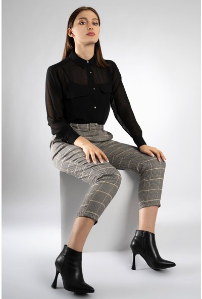 CZ London Deri Kadın Bootie Kadeh Topuklu Fermuarlı Sivri Burun Bot CZ London Deri Kadın Bootie Kadeh Topuklu Fermuarlı Sivri Burun Bot