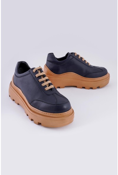 CZ London Deri Kadın Sneaker Yüksek Tabanlı Casual Spor Ayakkabı