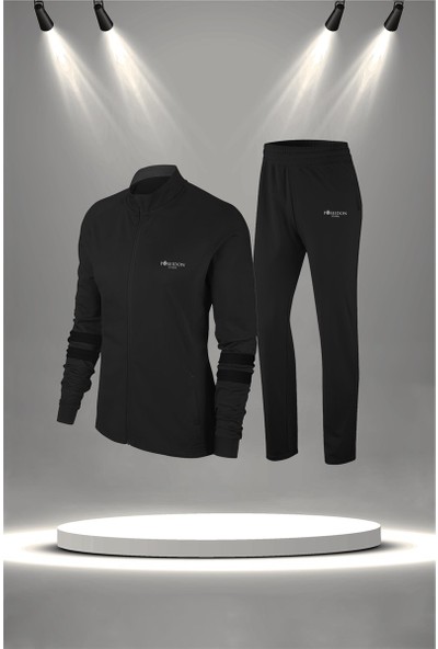 Poseidon Storm Kadın Siyah Interlok Kumaş Antrenman ve Koşu Eşofman Seti (S-3xl) Poseidon Storm Kadın Siyah Interlok Kumaş Antrenman ve Koşu Eşofman Seti (S-3xl)