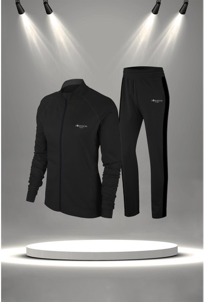 Poseidon Storm Kadın Siyah Interlok Kumaş Günlük Sporcu Yürüyüş Eşofman Takımı Seti (S-3xl) Poseidon Storm Kadın Siyah Interlok Kumaş Günlük Sporcu Yürüyüş Eşofman Takımı Seti (S-3xl)