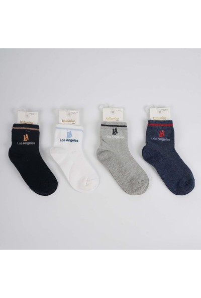 Katamino Los Angeles 4'lü Pamuklu Erkek Çocuk Soket Çorap