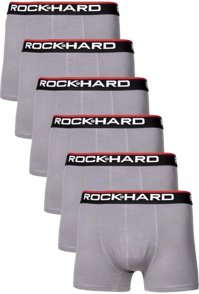 Rock Hard Erkek Gri Boxer Modal Likralı 6'lı Paket 7010-2 Rock Hard Erkek Gri Boxer Modal Likralı 6'lı Paket 7010-2
