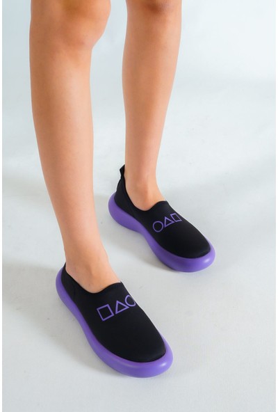 Aygi Günlük Kadın Sneaker Siyah Tabanı Mor