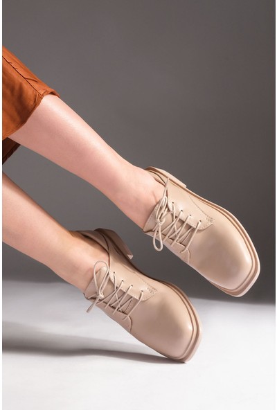 Marjin Kadın Oxford Ayakkabı Küt Burun Bağcıklı Maskülen Günlük Ayakkabı Rilen Marjin Kadın Oxford Ayakkabı Küt Burun Bağcıklı Maskülen Günlük Ayakkabı Rilen