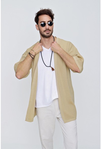 Chuba Erkek Rahat Kalıp Triko Kimono Taba 22SM211