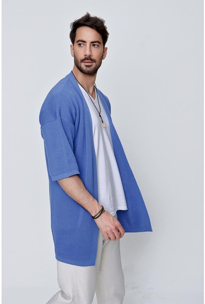 Chuba Erkek Rahat Kalıp Triko Kimono Indigo 22SM211