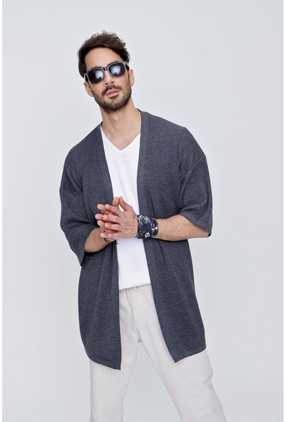 Chuba Erkek Rahat Kalıp Triko Kimono Antrasit 22SM211