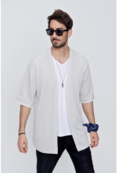 Chuba Erkek Rahat Kalıp Triko Kimono Gri 22SM211