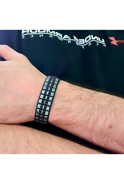 Seven Art Jewelry Hematit Taşı Yeni Tarz Zırh Bileklik Seven Art Jewelry Hematit Taşı Yeni Tarz Zırh Bileklik