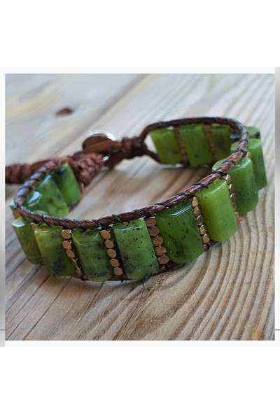 Seven Art Jewelry Yeşim Taşı( Jade- Nefrit) ve Hematit Taşı Bileklik / Doğal Taş Bileklik / El Yapımı Bileklik Seven Art Jewelry Yeşim Taşı( Jade- Nefrit) ve Hematit Taşı Bileklik / Doğal Taş Bileklik / El Yapımı Bileklik