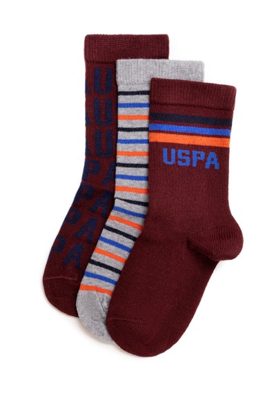 U.S. Polo Assn. Erkek Çocuk Bordo Çorap 50241082-VR014 U.S. Polo Assn. Erkek Çocuk Bordo Çorap 50241082-VR014