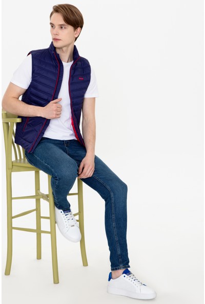 U.S. Polo Assn. Erkek Lacivert Dokuma Yelek 50246115-VR033 U.S. Polo Assn. Erkek Lacivert Dokuma Yelek 50246115-VR033