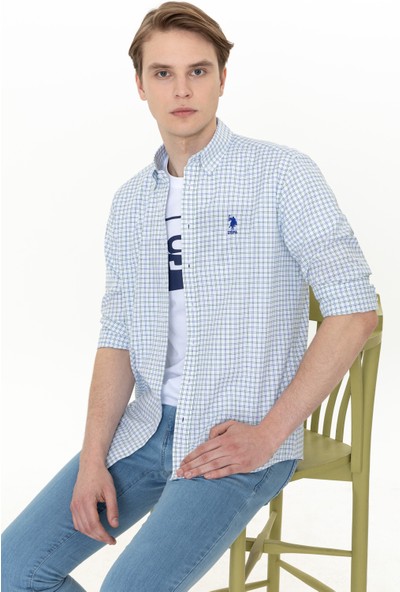 U.S. Polo Assn. Erkek Elma Yeşili Gömlek Uzunkol 50251828-VR020