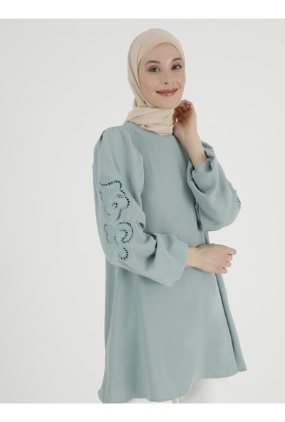 Refka Kolları Nakışlı Tunik - Çağla - Refka Woman Refka Kolları Nakışlı Tunik - Çağla - Refka Woman