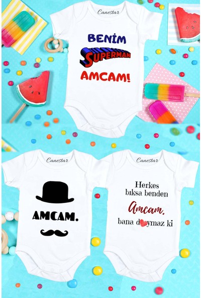 Canestar Bebek Giyim- 3'lü Bebek Zıbın Seti Özel Tasarım - Çıtçıtlı Body Amca Versiyon3 Canestar Bebek Giyim- 3'lü Bebek Zıbın Seti Özel Tasarım - Çıtçıtlı Body Amca Versiyon3