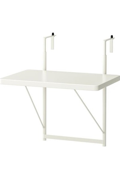 Local Shop Torparö Balkon Teras Masası Balkon Demiri Askılı Katlanır Beyaz