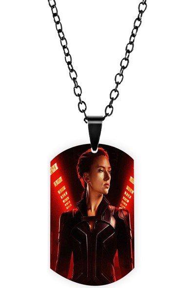 Rowalsi Black Widow Baskılı Siyah Künye