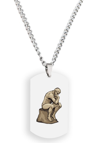 Rowalsi Düşünen Adam Baskılı Künye/Kolye