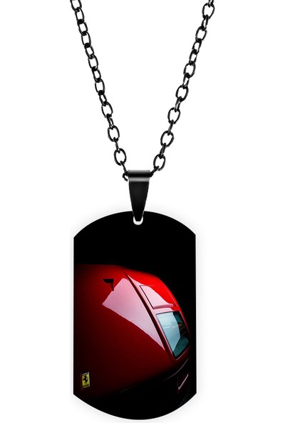 Rowalsi Ferrari F40 Baskılı Siyah Künye Rowalsi Ferrari F40 Baskılı Siyah Künye