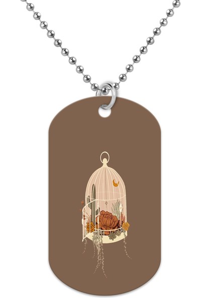 Rowalsi Cut Baskılı Gümüş Zincirli Künye/Kolye