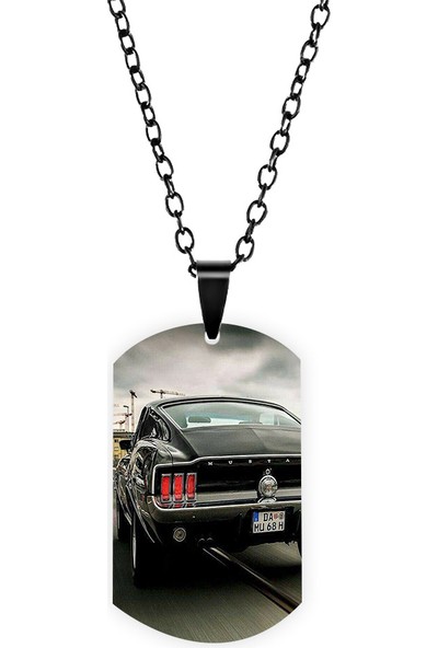 Rowalsi Mustang 1967 Baskılı Siyah Künye TYT541