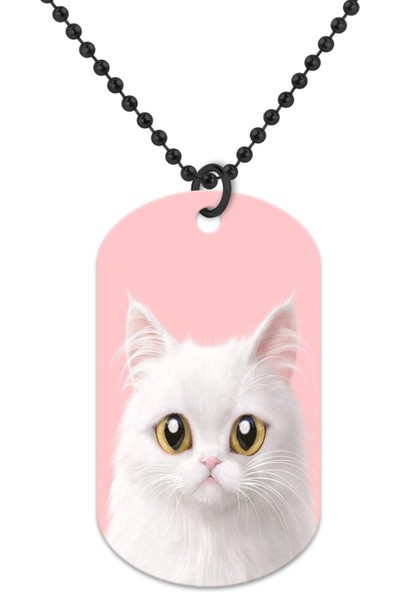 Rowalsi Beyaz Kedi Baskılı Siyah Zincirli Künye/kolye TYT1461 Rowalsi Beyaz Kedi Baskılı Siyah Zincirli Künye/kolye TYT1461