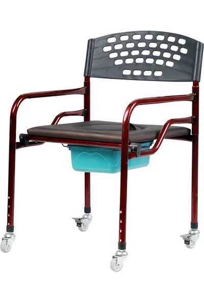 My Med Katlanır Tekerlekli Klozet Yükseltici Deri Döşeme Komot Hasta Tuvalet Sandalyesi My Med Katlanır Tekerlekli Klozet Yükseltici Deri Döşeme Komot Hasta Tuvalet Sandalyesi
