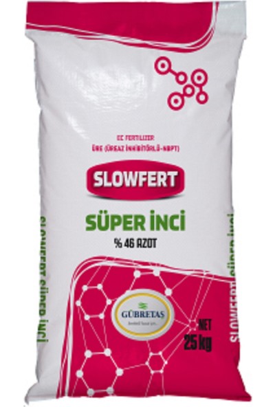 Gübretaş Slowfert Süper Inci Nbpt Inhibitörlü %46 Üre Azotu Yavaş Salınımlı Akıllı Gübre 25 kg