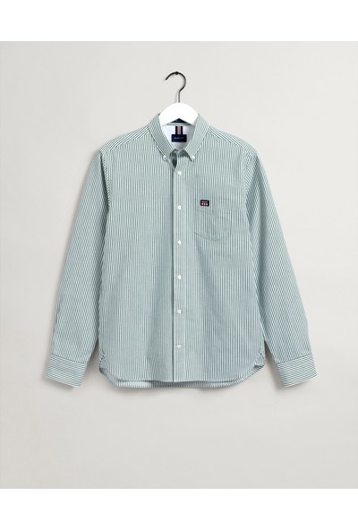 Gant Erkek Yeşil Regular Fit Çizgili Gömlek 3013590.338 Gant Erkek Yeşil Regular Fit Çizgili Gömlek 3013590.338