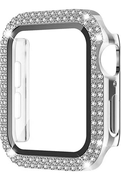 Okkored Apple Watch 3.4.5.6.7.nesil 42 mm Swarovski Taşlı Kasa Koruyucu