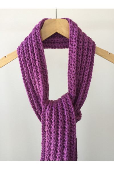 Mora Knit El Örgüsü Koyu Lila Atkı Mora Knit El Örgüsü Koyu Lila Atkı
