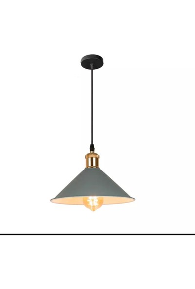 Dylight Retro Metal Gri Tekli Sarkıt Kafe Mutfak Aydınlatma Çap:30 cm Dylight Retro Metal Gri Tekli Sarkıt Kafe Mutfak Aydınlatma Çap:30 cm