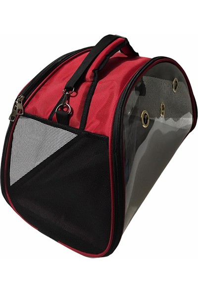 Kedi Köpek Spor Şeffaf Flaybag Kırmızı 60X40X30 cm Kedi Köpek Spor Şeffaf Flaybag Kırmızı 60X40X30 cm