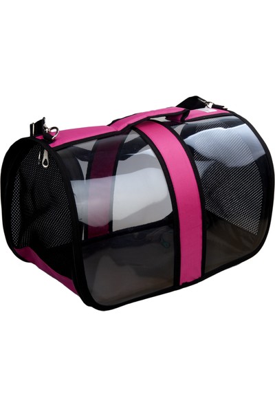 Kedi Kopek Şeffaf Flybg Taşıma Pembe 44X25X26 cm