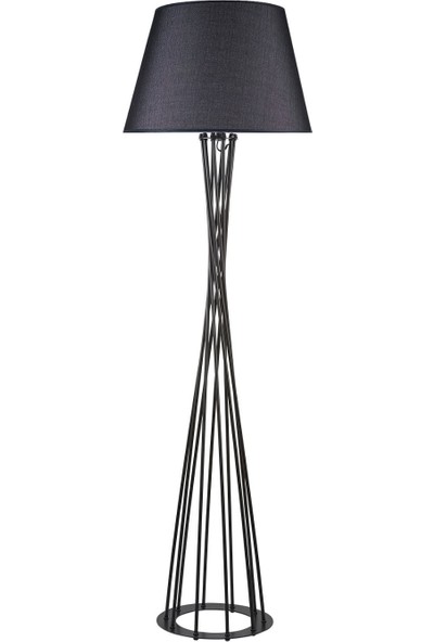 Retro Metal Dekoratif Siyah Köşe Lambası Lambader Başlık Çap:45 cm Retro Metal Dekoratif Siyah Köşe Lambası Lambader Başlık Çap:45 cm