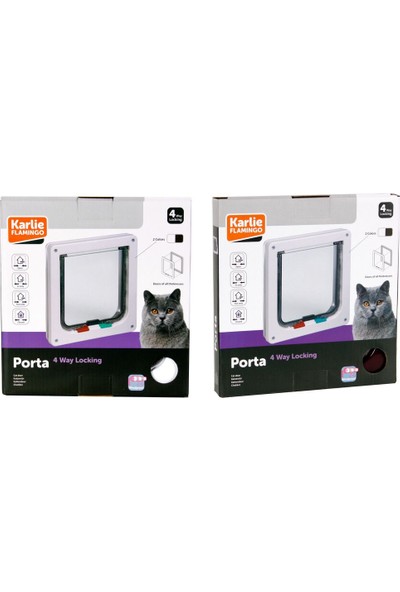 Karlıe 4yön Kilitli Kedi Kapısı 19,2X20CM K.rengi