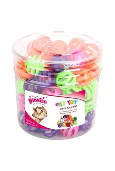 Pawise Kedi Oy. Plastik Sesli Top 60 Adet Kutulu Pawise Kedi Oy. Plastik Sesli Top 60 Adet Kutulu