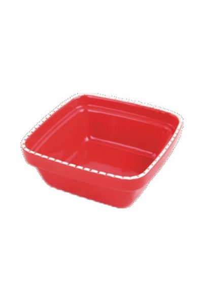 Pawise Dog Square Ceramic Bowl 550 ml -Red