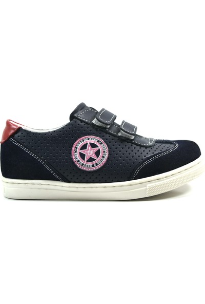 Bayrak 4712 Deri Lacivert Ortopedik Cırtlı Erkek Çocuk Spor Ayakkabı