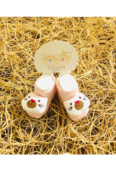 Cucuna Kız Bebek Pembe Sevimli Kedi Çıngıraklı Çorap 0-6 Ay Cucuna Kız Bebek Pembe Sevimli Kedi Çıngıraklı Çorap 0-6 Ay