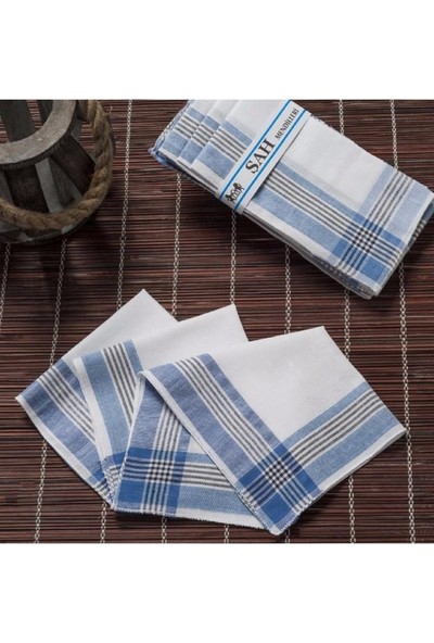 BBB Gözde Şah 30X30 cm 12 Adet Kumaş Mendil Şah Mavi BBB Gözde Şah 30X30 cm 12 Adet Kumaş Mendil Şah Mavi