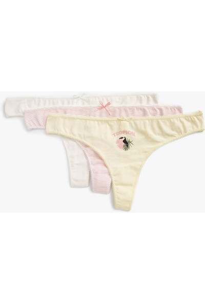 Koton Pamuklu 3'lü Paket String Basic Külot