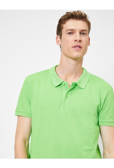 Koton Polo Yaka Kısa Kollu Slim Fit Basic Tişört